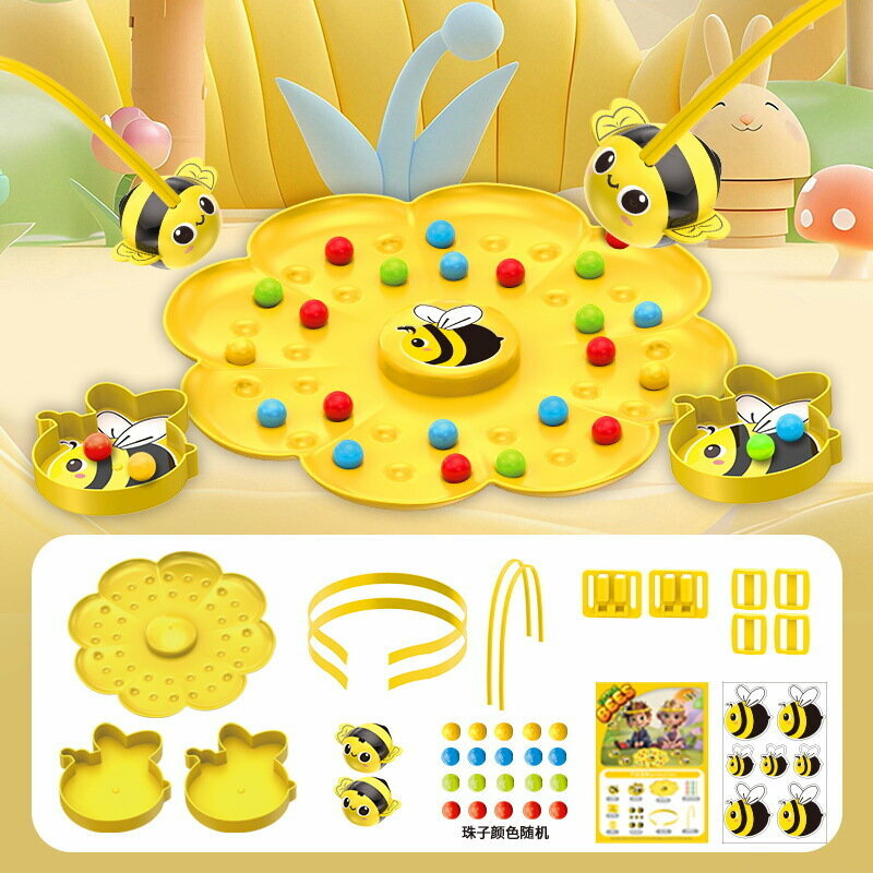 Магнитные бусины Little Bee Honey, детская когнитивная игра для взаимодействия родителей и детей, настольная игра, игрушка для рыбалки, образовательное раннее обучение, цвет