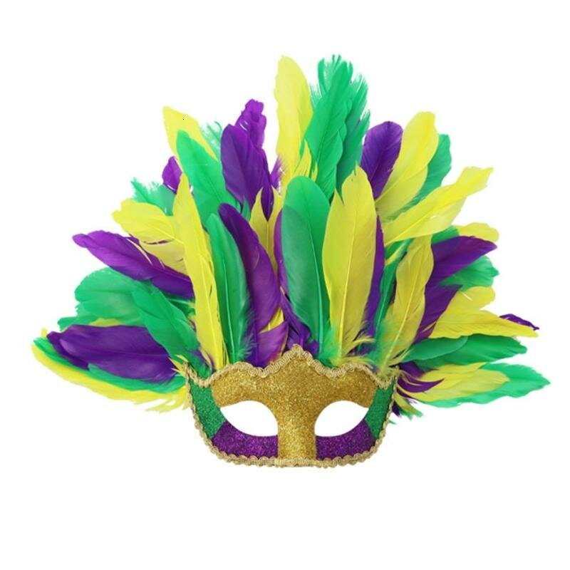 Маска-перо для карнавала, Золото