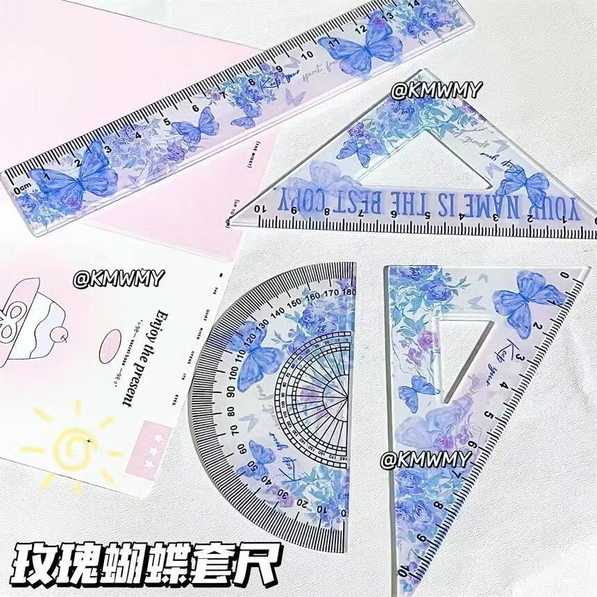 Набор линеек Princess Please Study, высококачественные линейки для студентов, полный набор, треугольная линейка