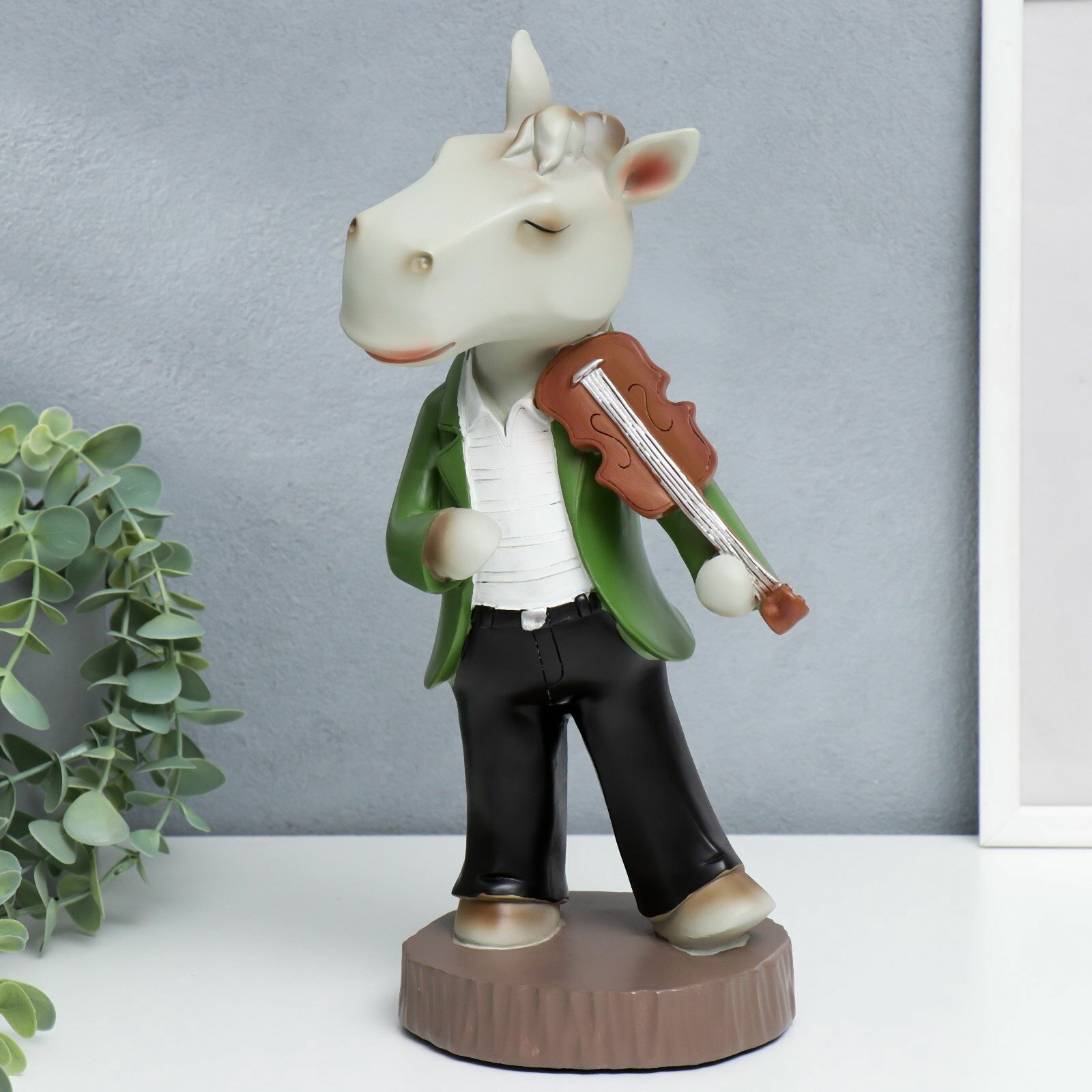 Фигура полистоун "Бременские музыканты. Конь со скрипкой", 31.5x15x15.5 см