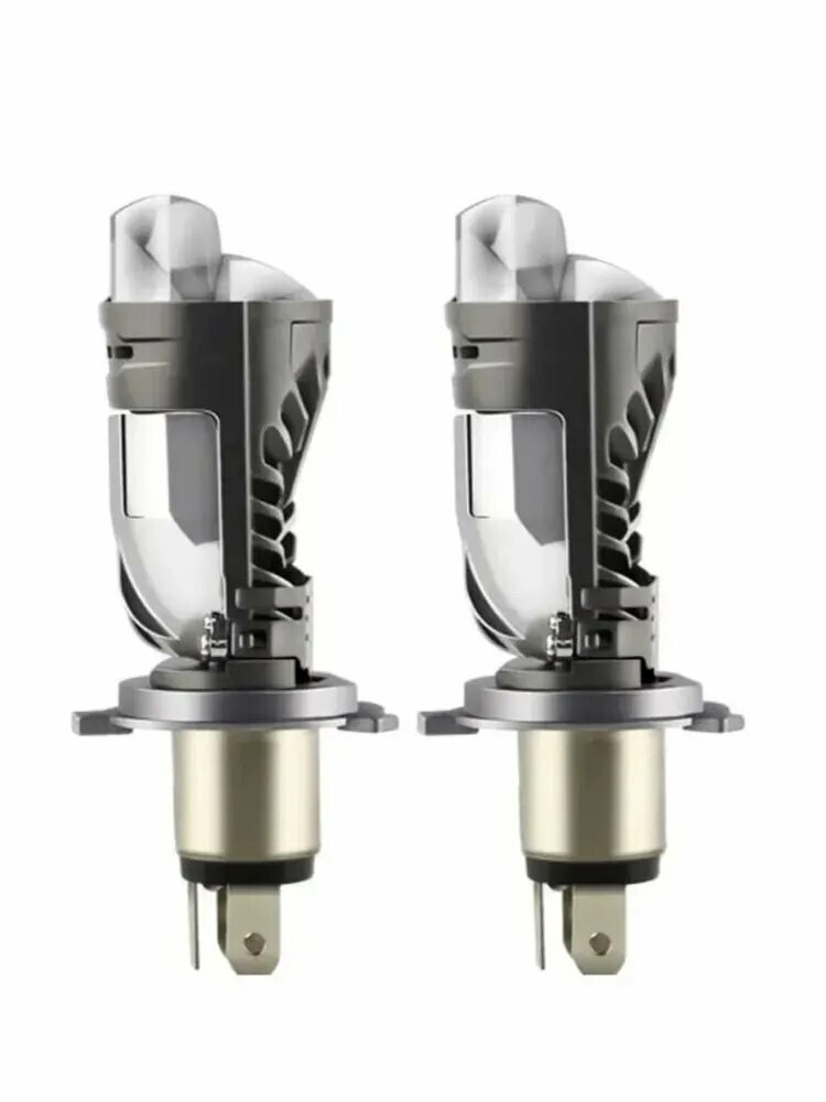 Фары автомобильные, 2 шт, арт. Автомобильная лампа с объективом H4 мини объектив двойной светодиод в ближний свет, дальний свет / 12-24V 6000K 2 шт.