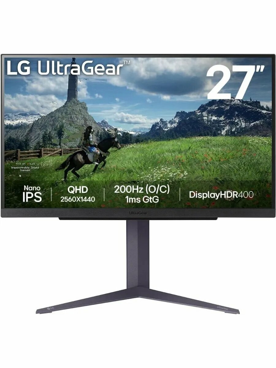 Монитор 27" LG UltraGear 27GS85Q-B черный 2560x1440, 180Hz, IPS LED, 1ms, HDMI/DP/USB