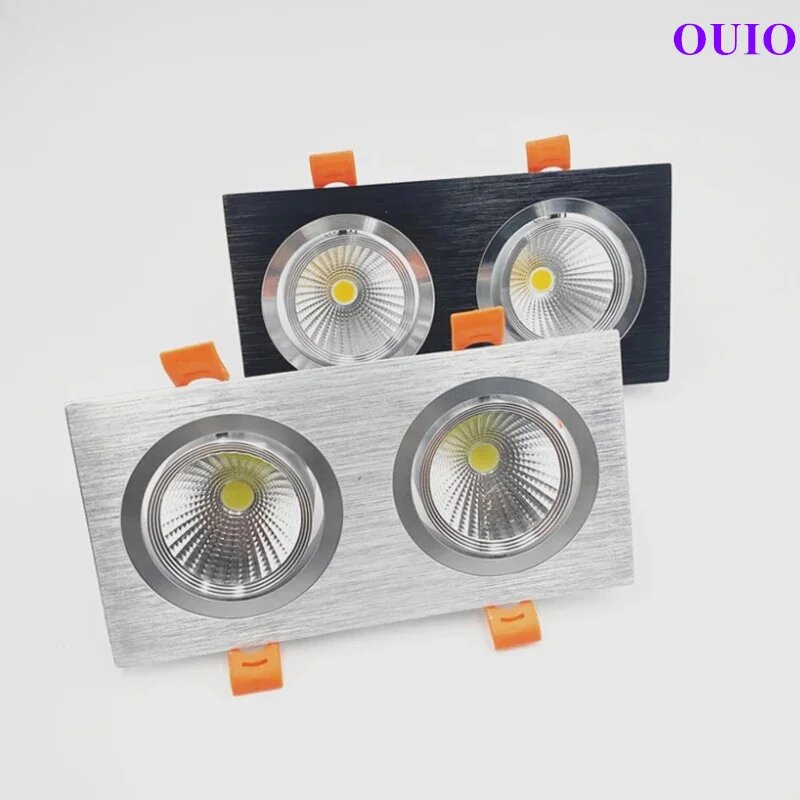 Double Square Dimmable Recessed COB LED Downlights AC85~265V LED Ceiling Spot Lights 14W18W24W LED Ceiling Lamps Indoor Lightin