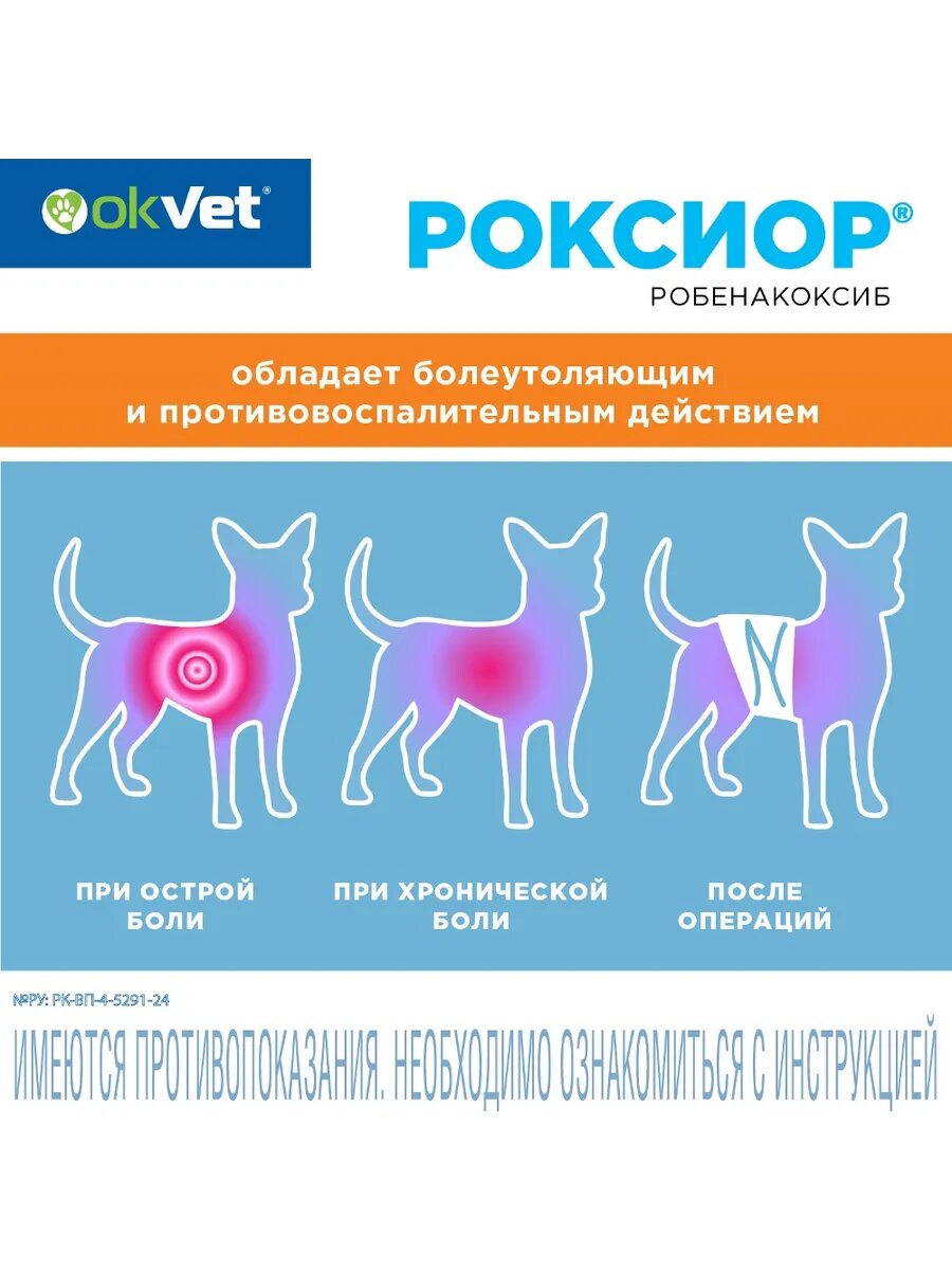 OKVET роксиор Таблетки для собак 5 мг (3 блистера по 10 таблеток) — фото 1