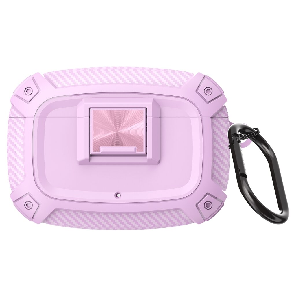 Подходит для Beats Studio Buds / + фиксирующая пряжка из ТПУ, защитный чехол из углеродного волокна-розовый