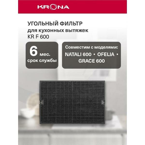 Фильтр для вытяжки Krona KR F 600 1шт