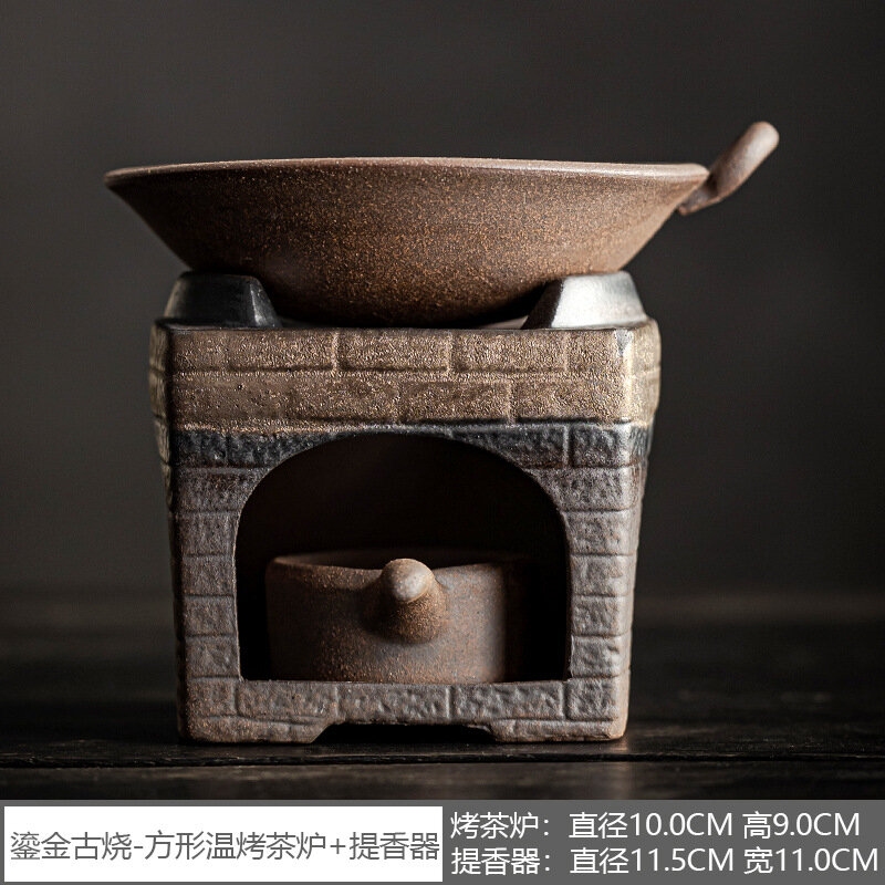 Керамогранит в японском стиле для выпечки чайной плиты винтажный керамический Парфюмер для чая свеча нагревательная