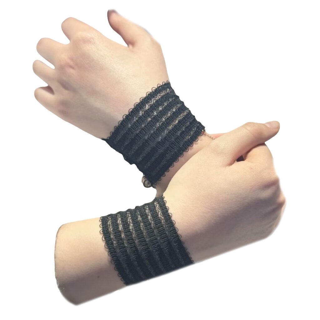 Кружевные манжеты на запястье, браслет fairy wristband-черный-7 рядов рыбьего шелка