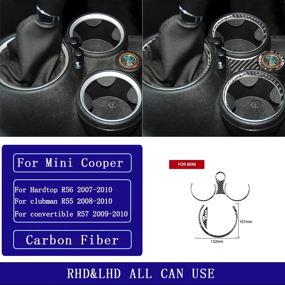 Для mini Cooper R56 R55 R57 2007-2010 углеродное волокно панель переключения передач 7 Black