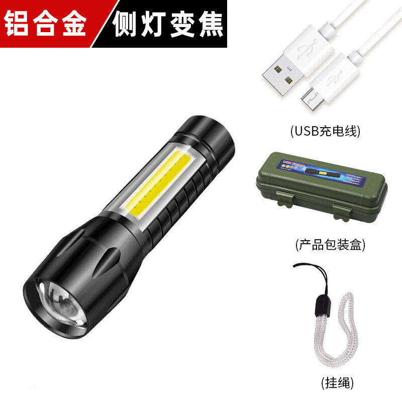 Новый COB мини Q5 алюминиевый сплав яркий фонарик для наружного освещения многофункциональный USB зарядка подарок