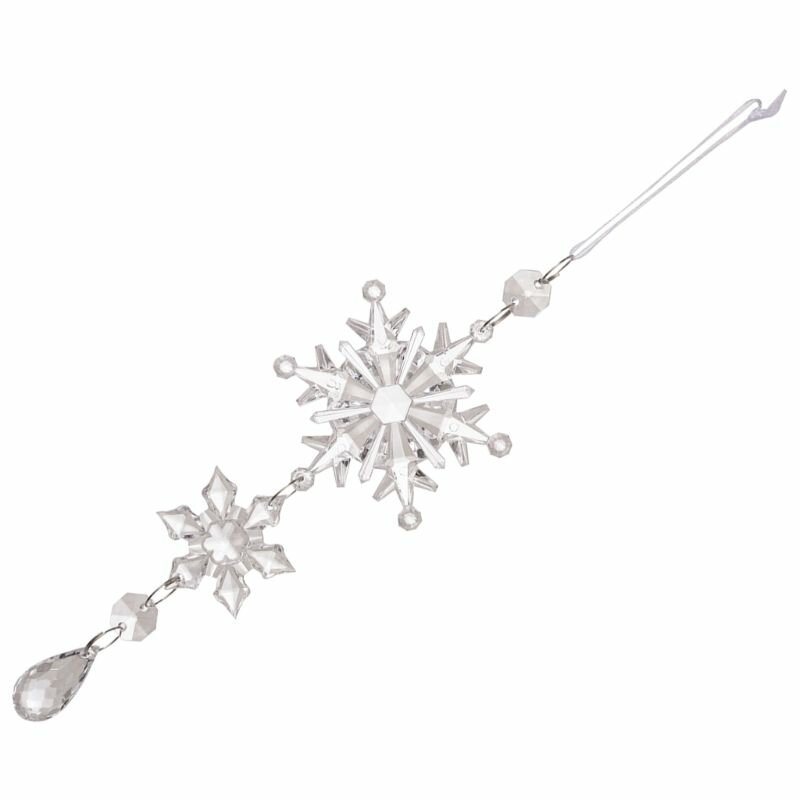 Рождественский Акриловый Прозрачный Кулон В Виде Снежинки-Двойной