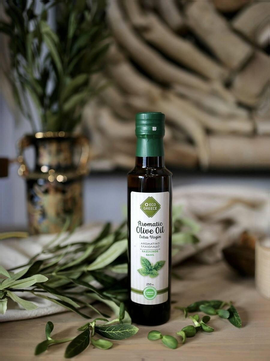 Оливковое масло с базиликом, Evros Extra Virgin, Греция,250мл