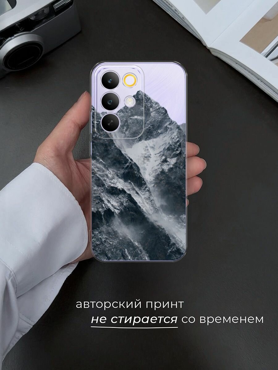 Чехол на Realme C85 Pro / Реалми C85 Про с принтом Горы арт 4, прозрачный — фото 1