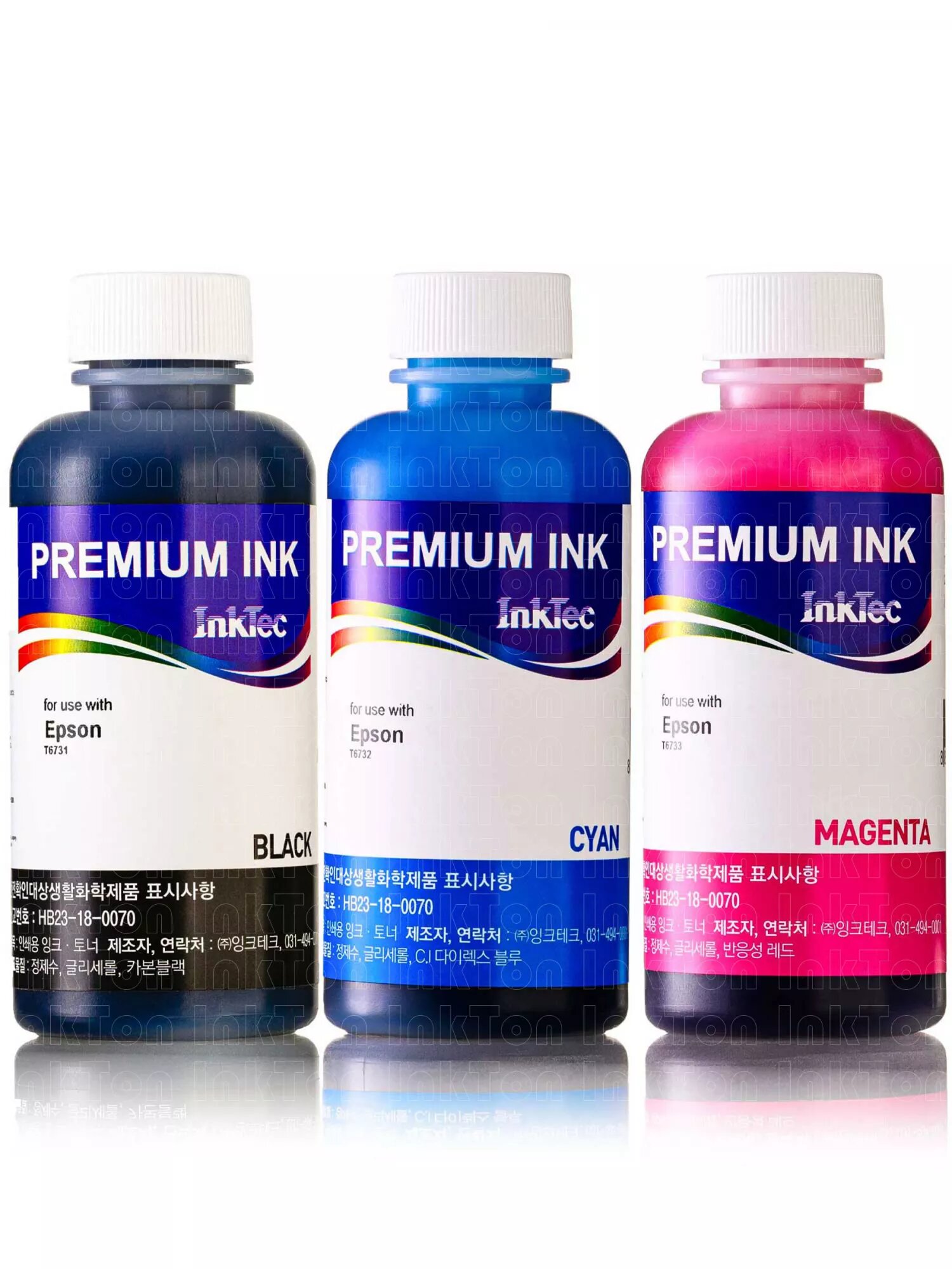 Чернила для принтера Epson L800, L805, L810, L815, L850, L855, L1800, 673, 300 мл, черный, голубой, пурпурный