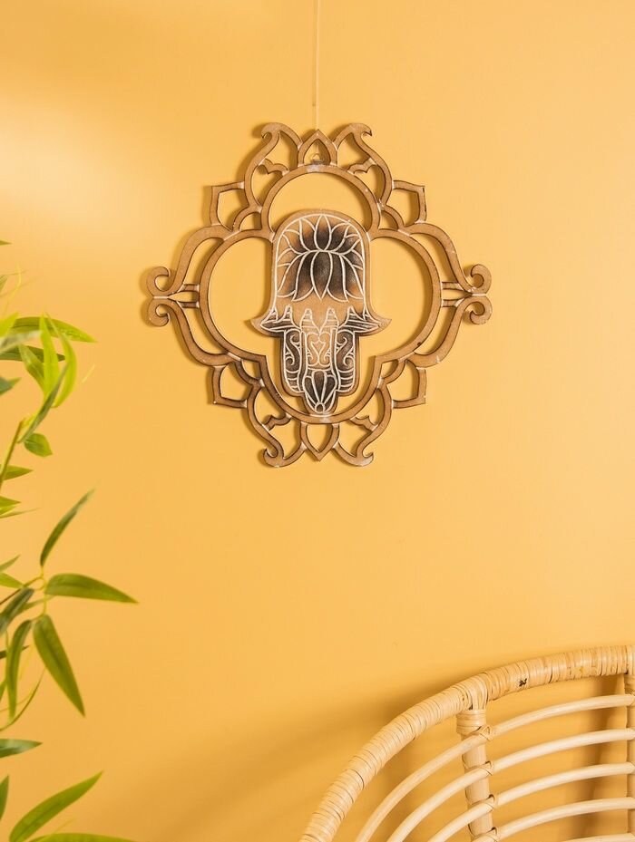 Панно Sima-land Хамса, 40х40х1 см, МДФ, коричнево-белое