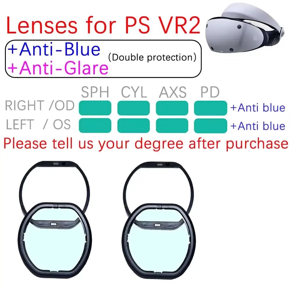 Линзы для VR очков CMOTPETB по рецепту for PS VR2Anti-Glare