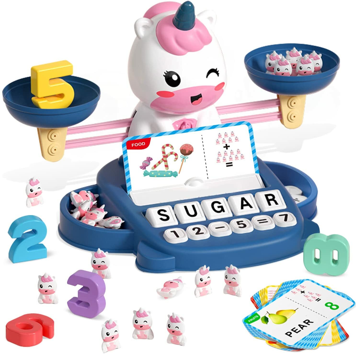 Образовательные игрушки для девочек и мальчиков 3 лет - Праздничные подарки с единорогами для девочек, Игра для изучения букв с подбором и Игры на баланс для математики для детей возрастов 3-8, Дни рождения для детей 3 4 5 лет девочек, Материал Пластик