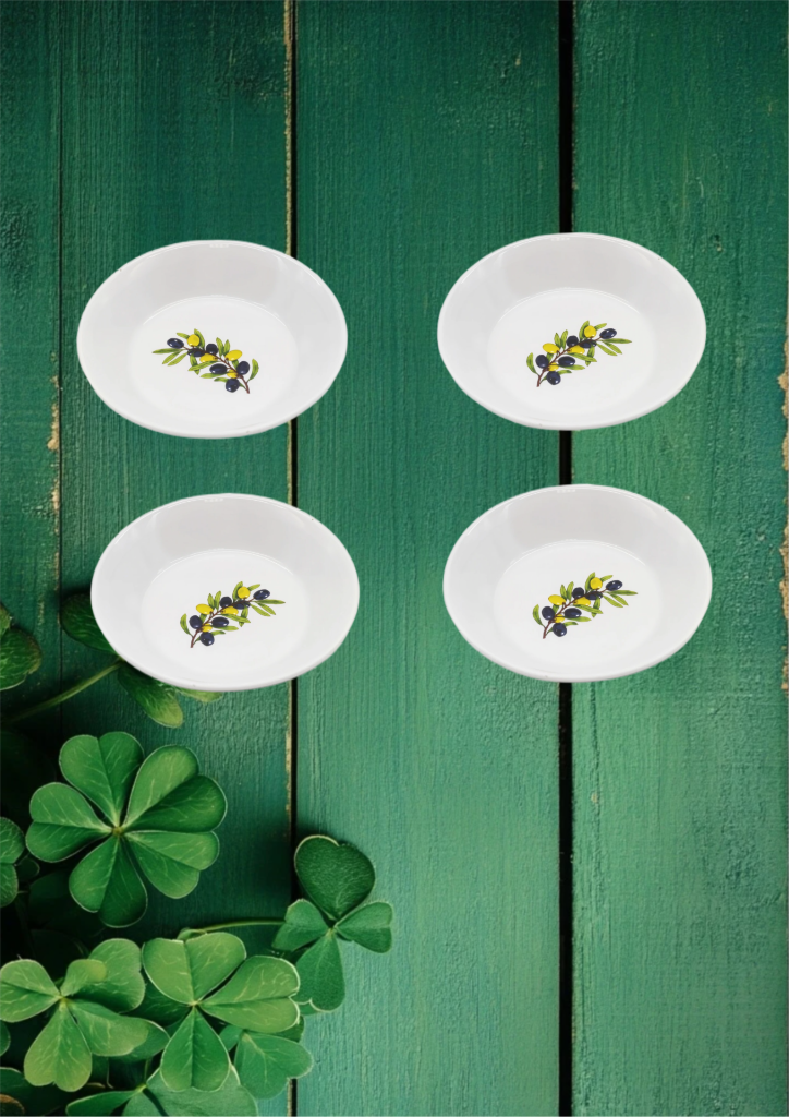 Блюдце глубокое 14 см 4 штуки Оливки Дулевский фарфоровый завод