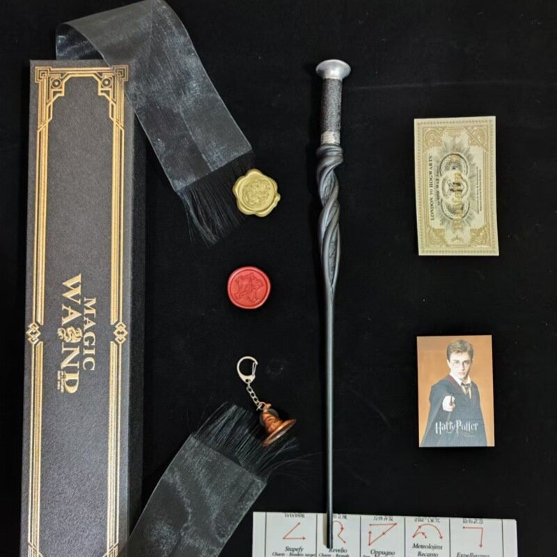 Волшебная шляпа с палочкой Гарри Поттера, подарочная коробка, роскошный набор из 8 предметов, подарок на день рождения, коробка с лентой, рождественский подарок