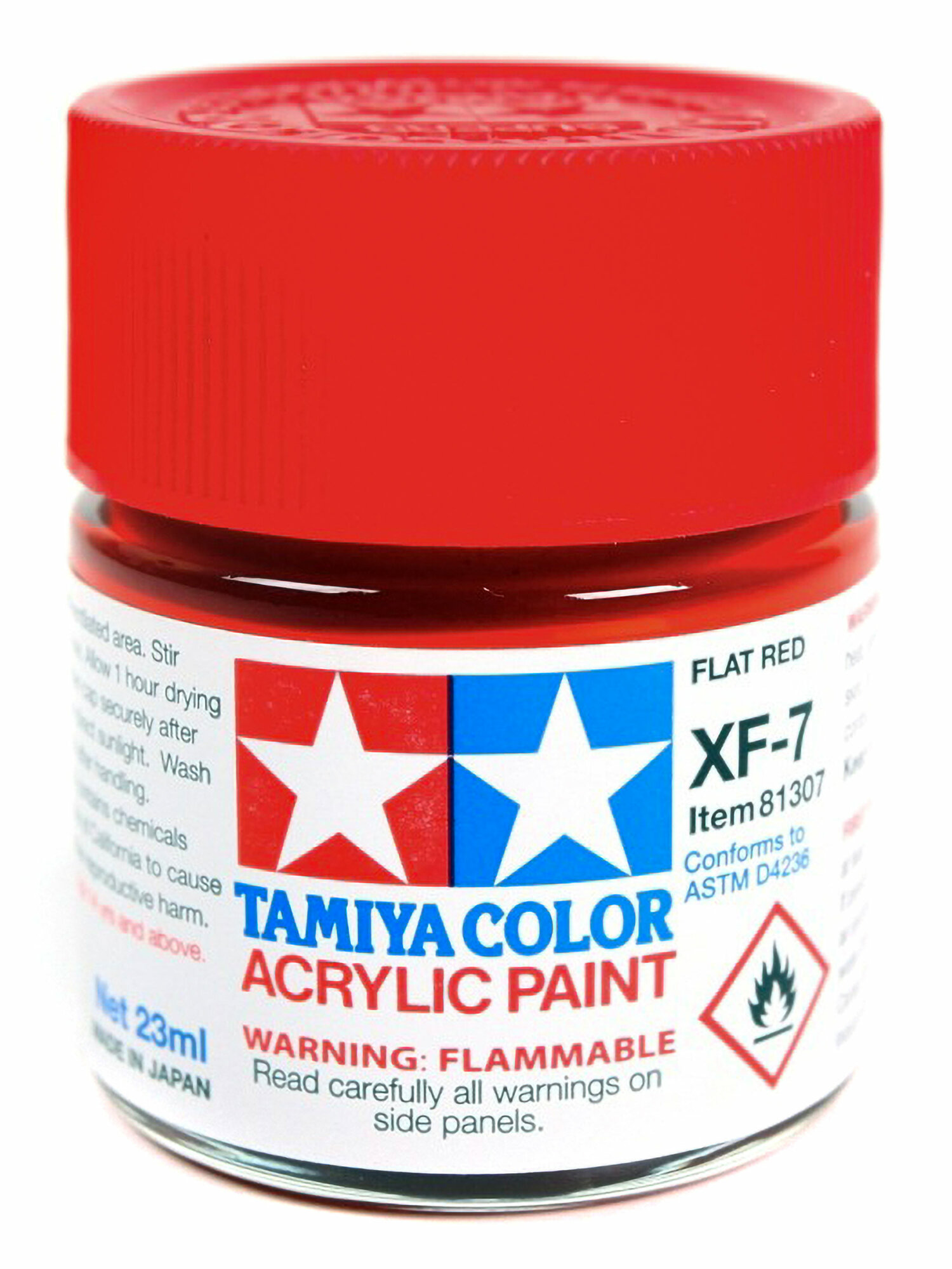 Краска акриловая Tamiya Color XF-7 Red 81307 красная матовая, 23 мл