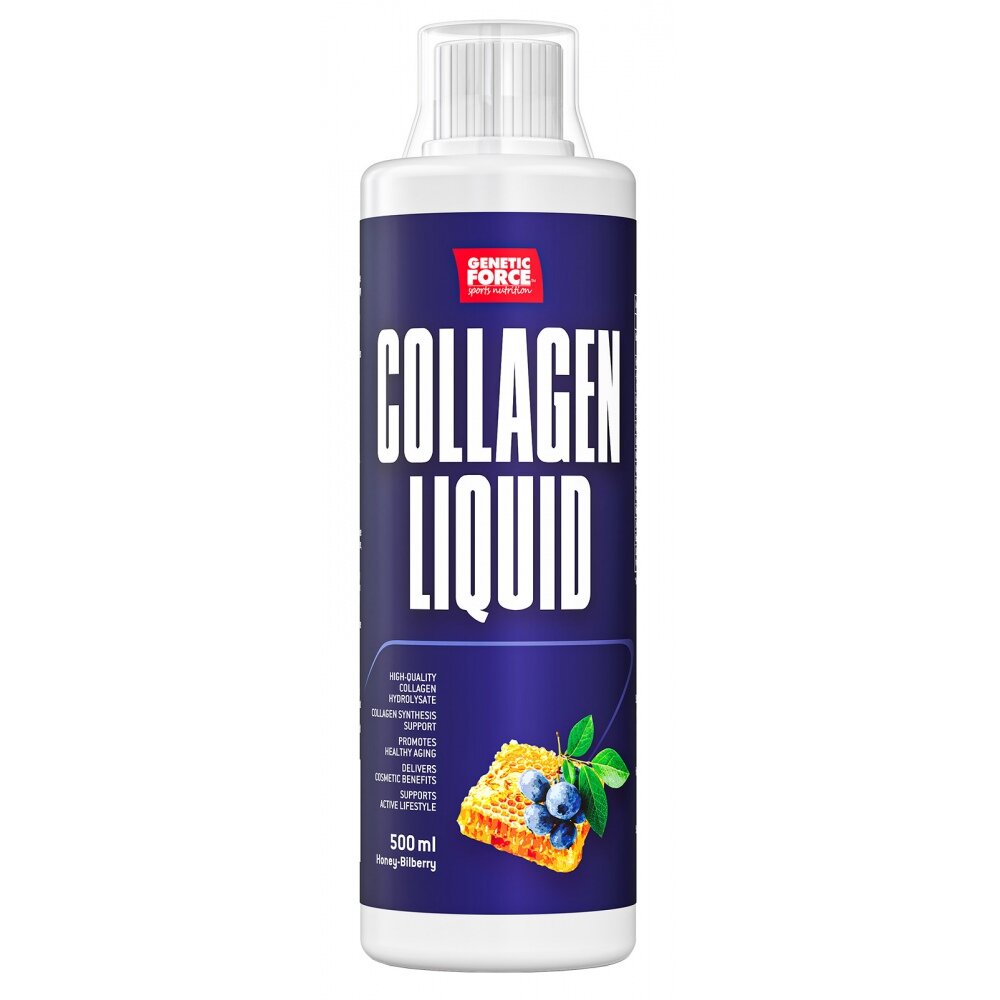 Genetic Force Collagen Liquid, 500 мл, Вкус Bilberry Honey / Черника Мед