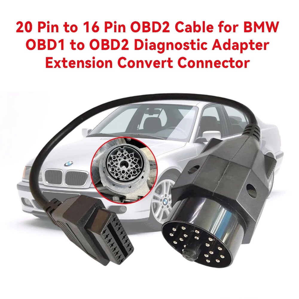 Переходник-удлинитель Obd2 «мама» на 20-контактный разъем OBD1 на кабель OBD II для 20-контактного E31 E32 E34 E36 E39 E38 E53 X 5 Z3
