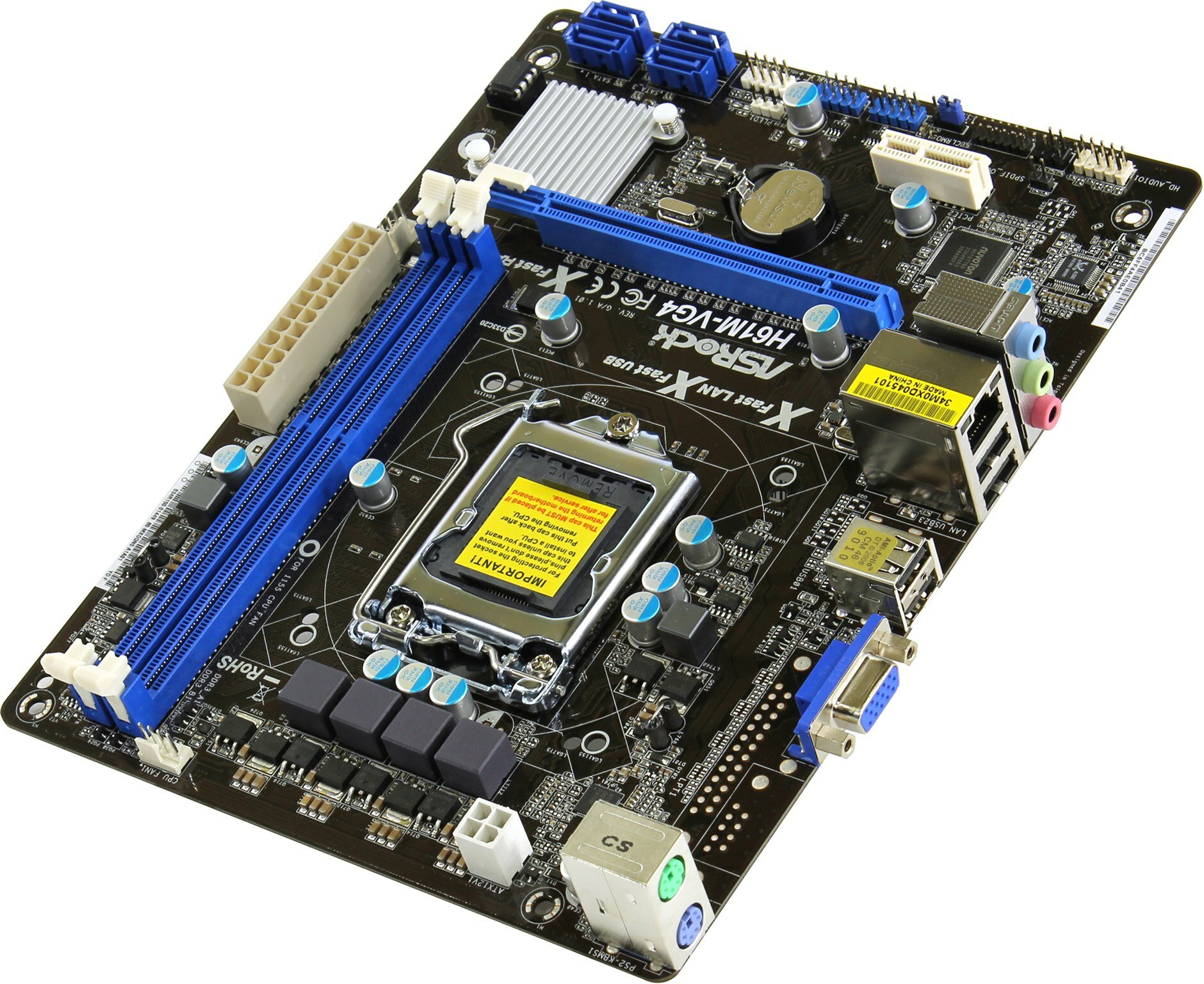 ASRock H61M-VG4 LGA1155 H61 PCI-E Dsub GbLAN SATA MicroATX 2DDR3
