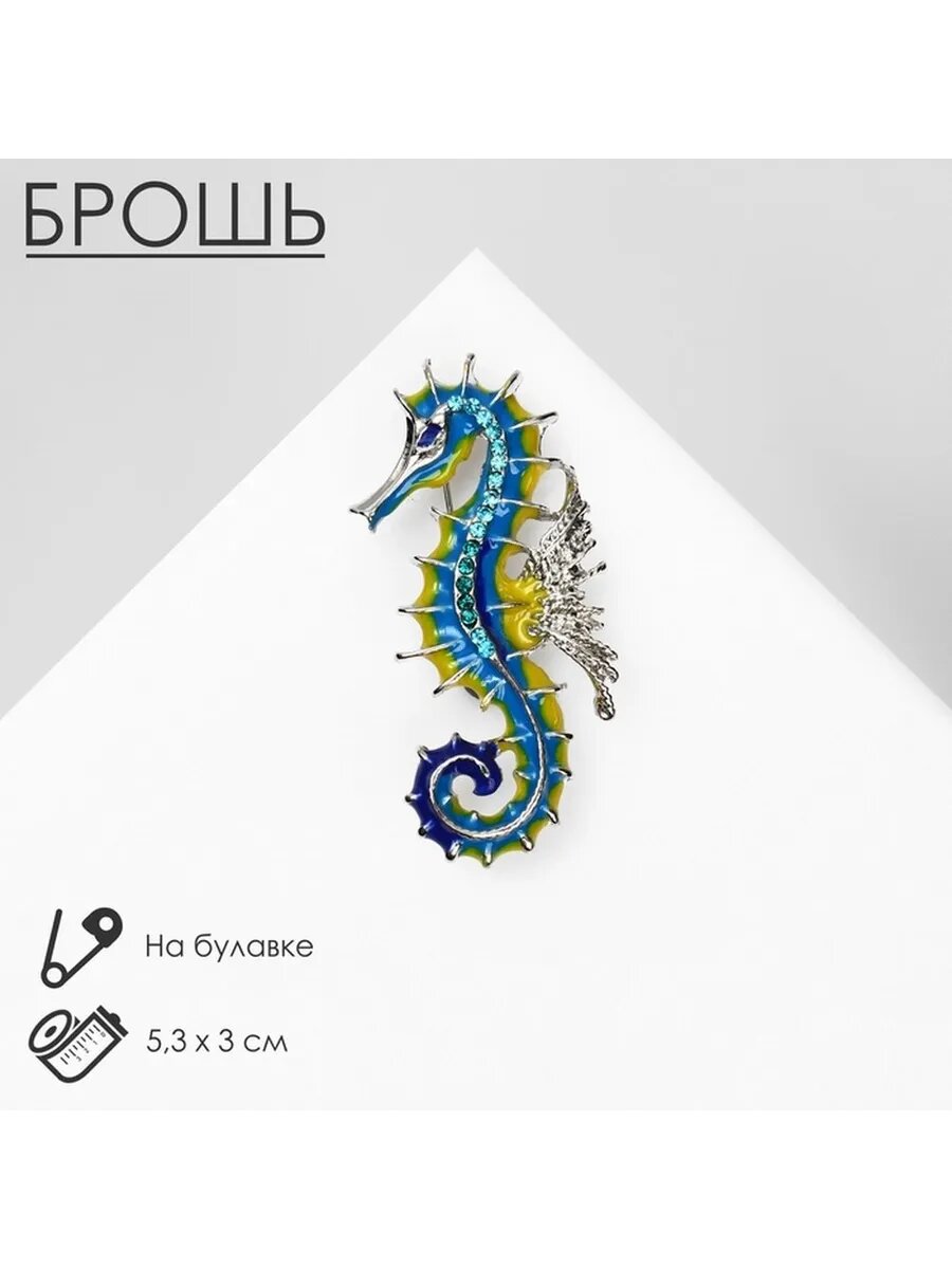 Брошь, стразы, эмаль