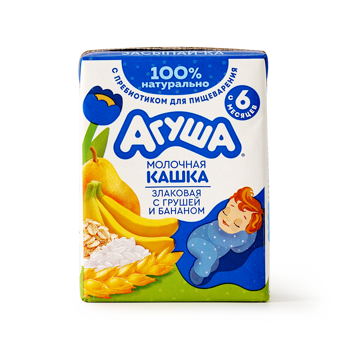 Кашка Агуша "Груша-Банан", молочно-злаковая, для детей с 6 мес, 200 г