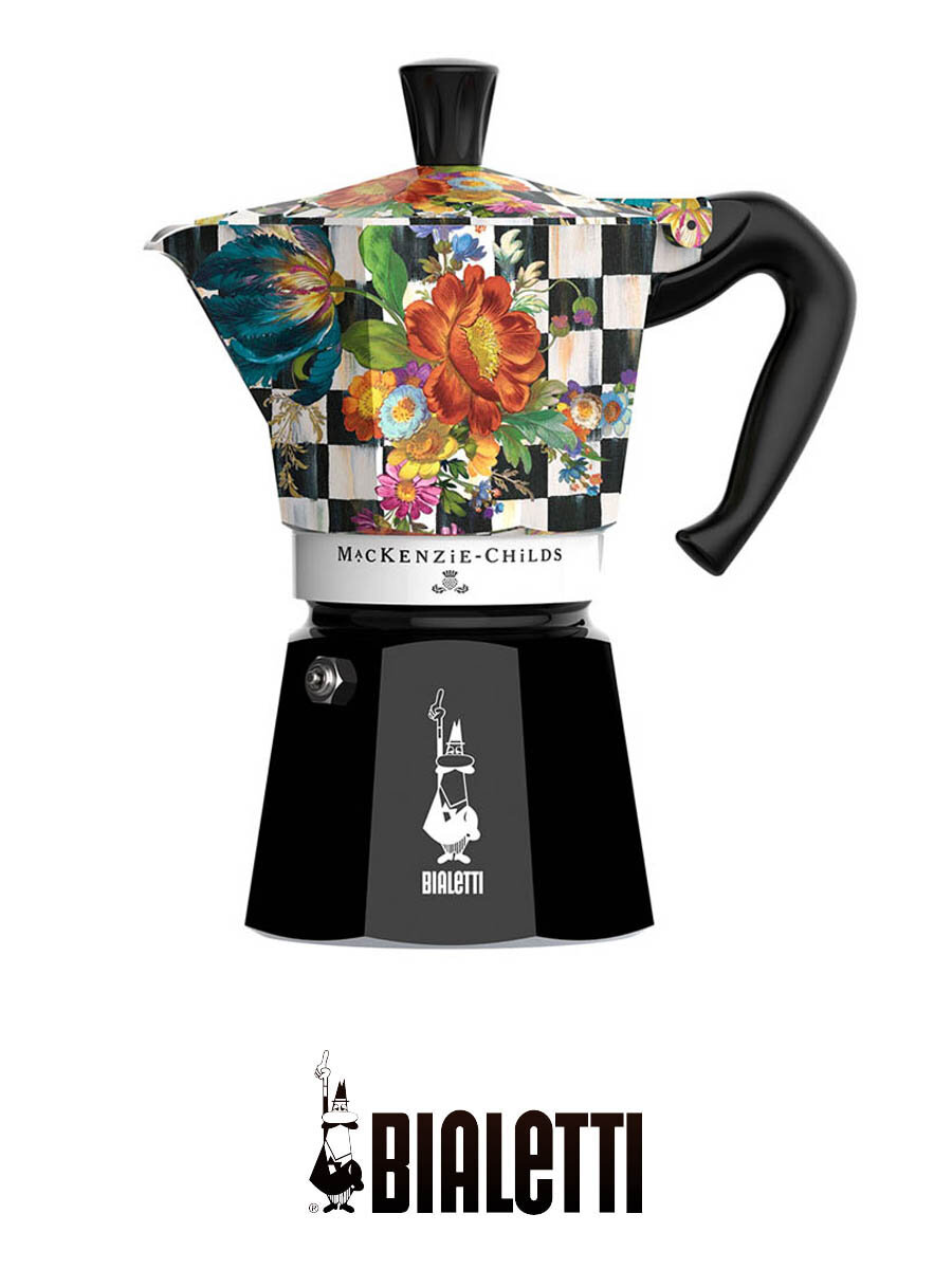 Гейзерная кофеварка Bialetti Moka Express MacKenzie 6 порций, цвет черный/разноцветный