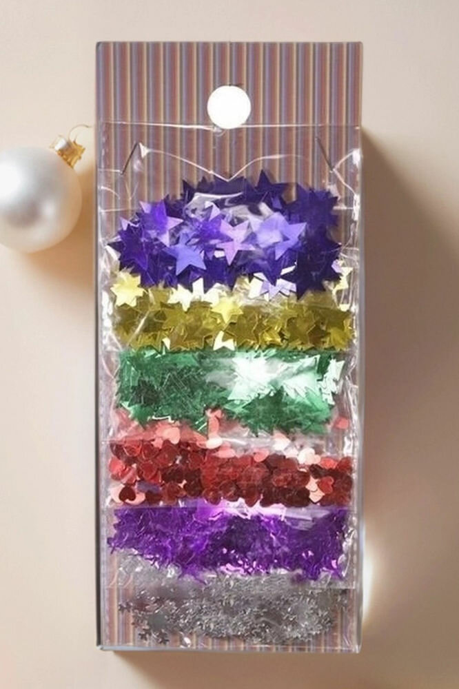 Набор разноцветных присыпок из фольги. 6 пакетико по 5 г, -Снегурочка Н88187