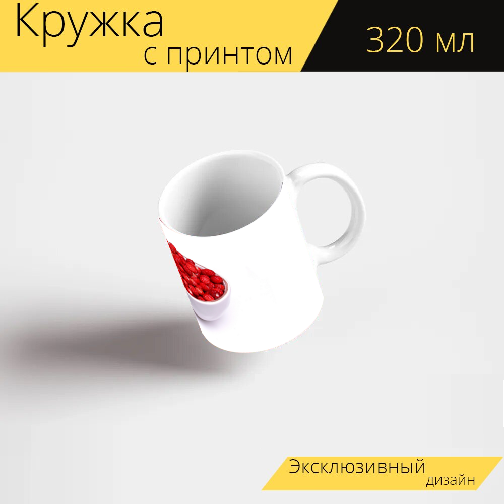 Кружка с рисунком, принтом "Чаша с земляникой Чаша с земляникой земляники чаши красный продуктов питания ягоды" 320 мл.