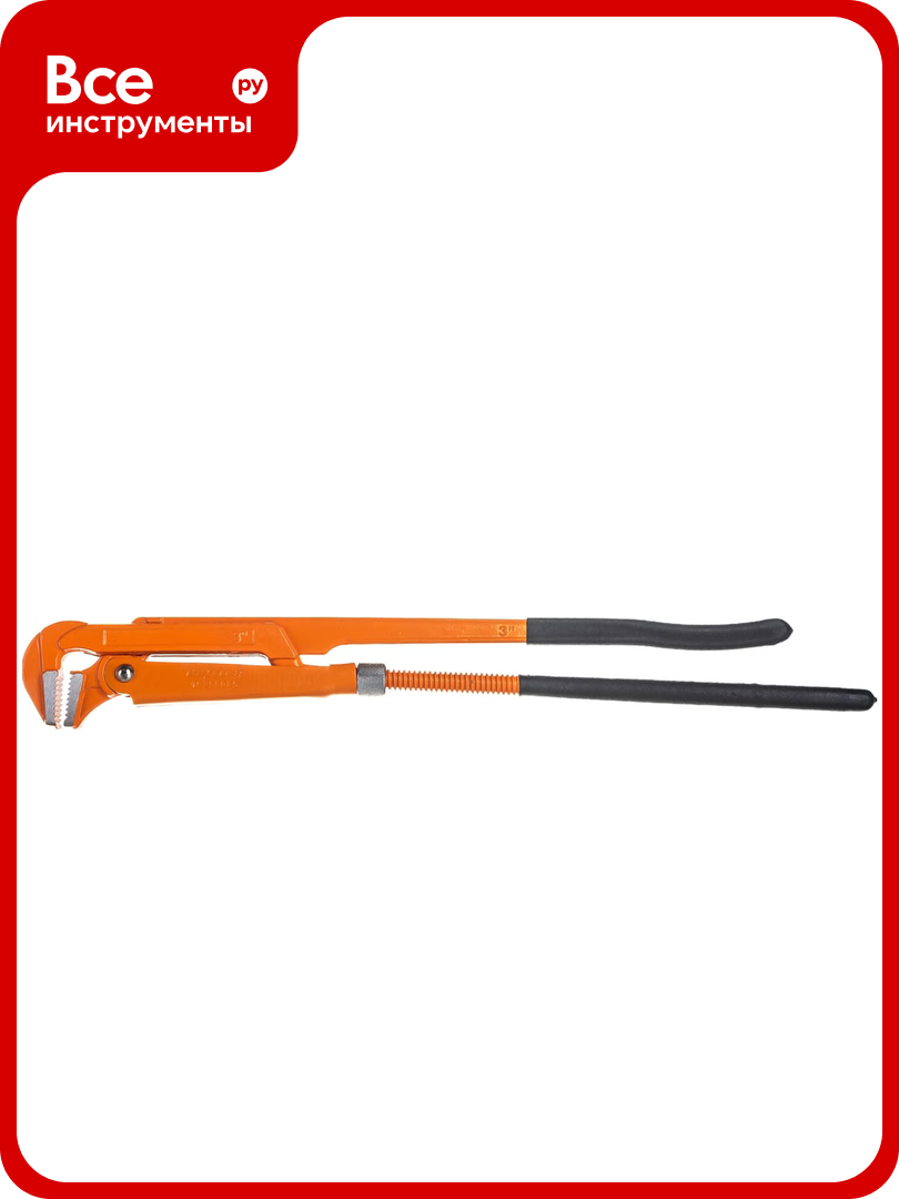 Трубный газовый ключ Буревестник №4, CrV, обрезиненная ручка 30