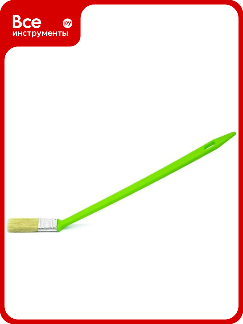 Кисть радиаторная Pobedit Эмаль Master 1519161 изогнутая форма, металлический бандаж, натуральная щетина