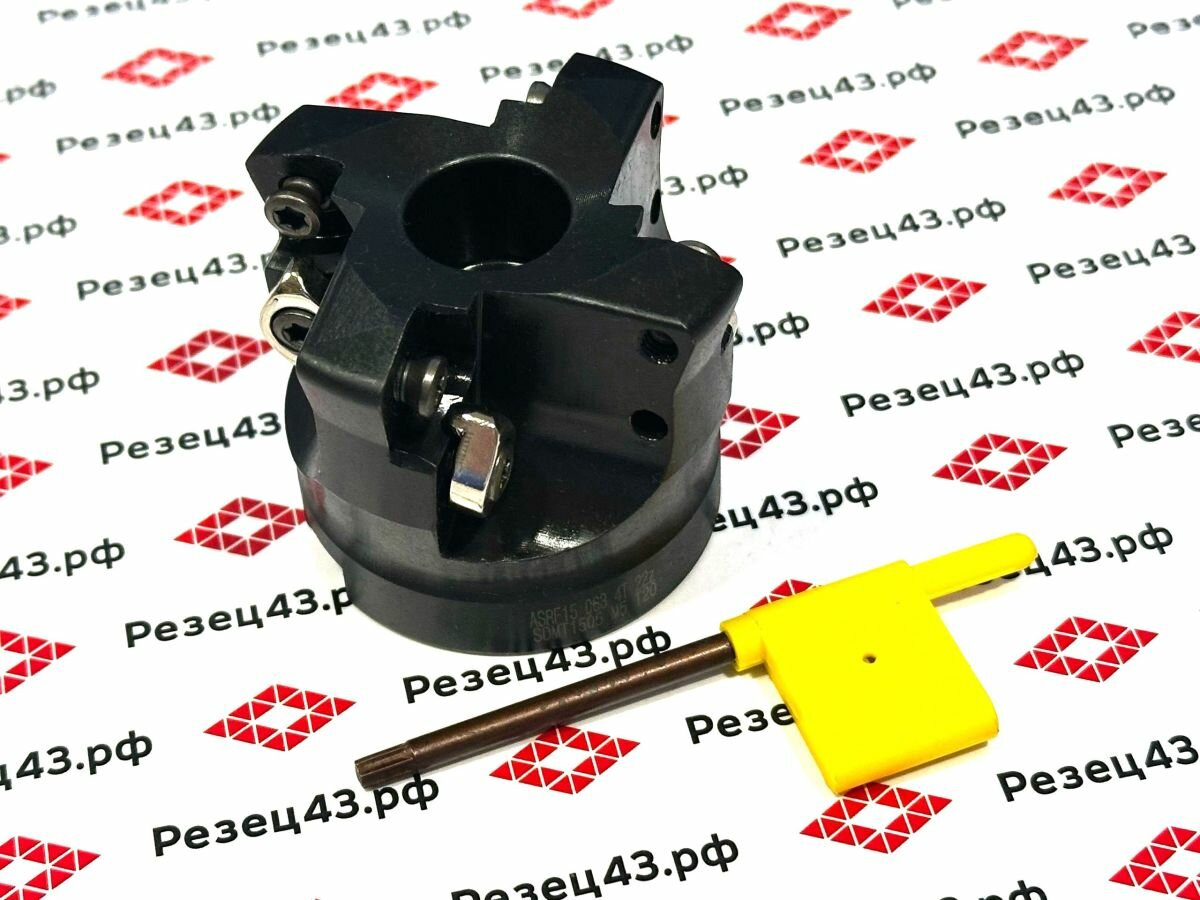 Торцевая насадная (корпусная) фреза HZSK, диаметр 63 мм, тип ASFR, 75 градусов, под сменные пластины (ASRF12 63-22-4T)