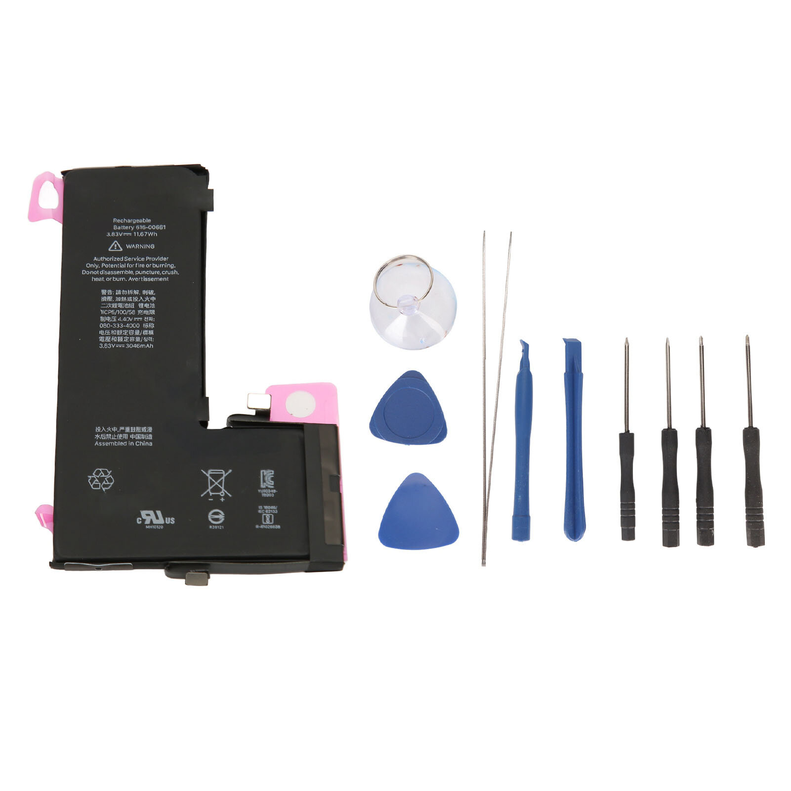 Аккумулятор для iPhone 11 Pro (A2160/A2215/A2217), 11.67 Втч / 3046 мАч, 0 циклов, с инструментами