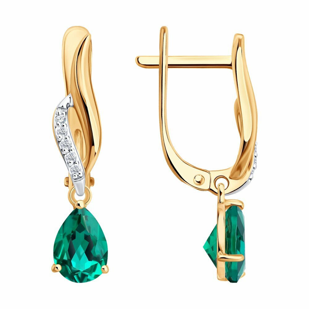 Серьги, красное золото, 585 проба