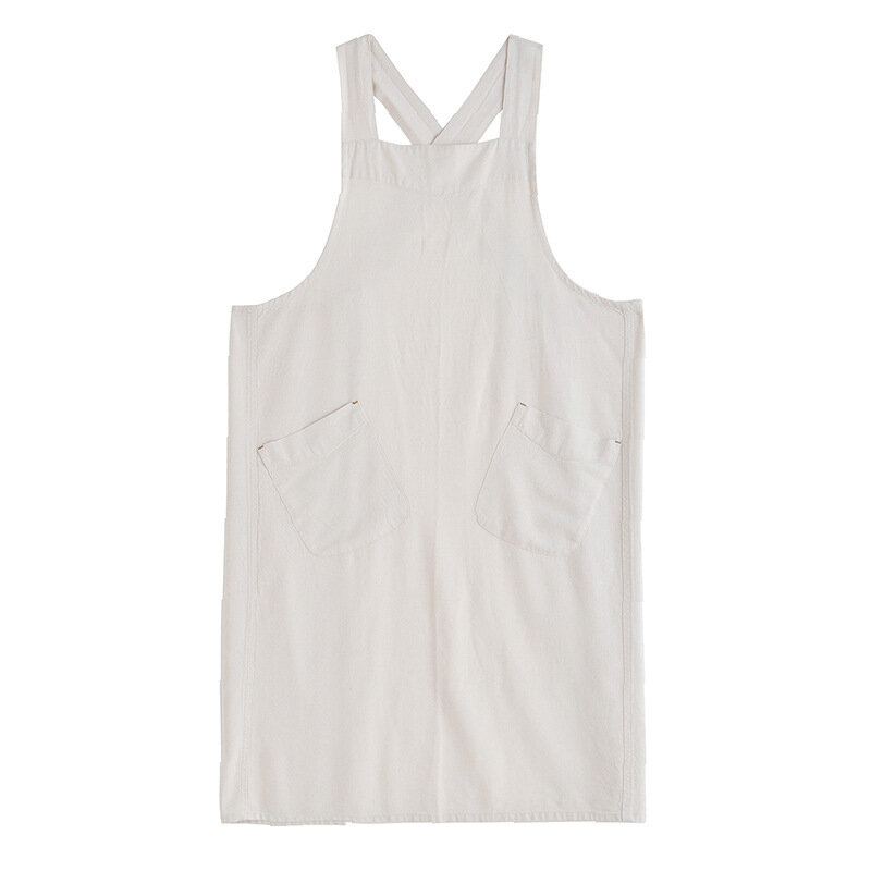 Оптовая фабрика японского стиля, простой садовый унисекс льняной выстиранный фартук, винтажный домашний фартук, экспортный индивидуальный фартук