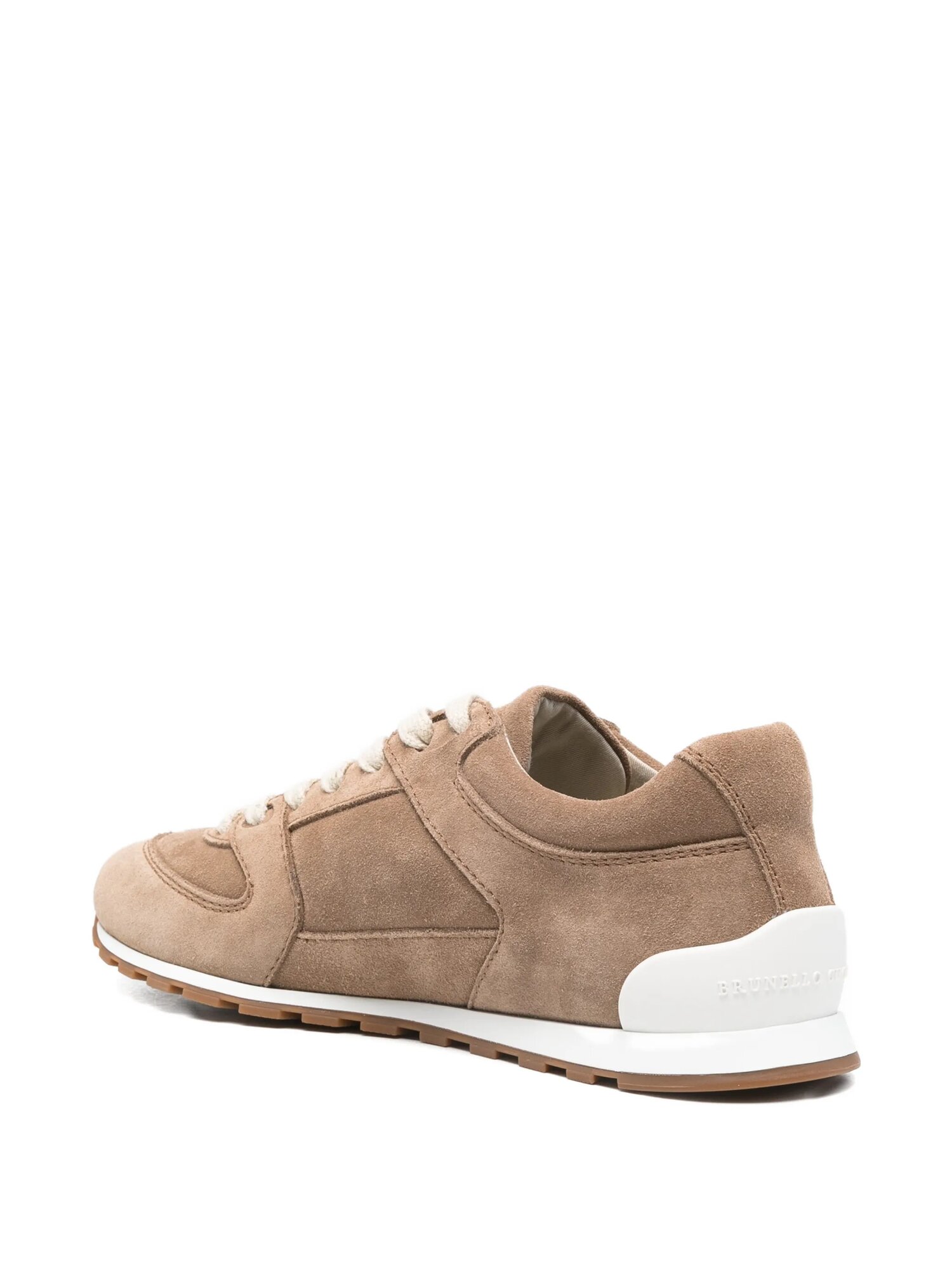 Кроссовки BRUNELLO CUCINELLI Suede panelled trainers, размер 38, brown — фото 1