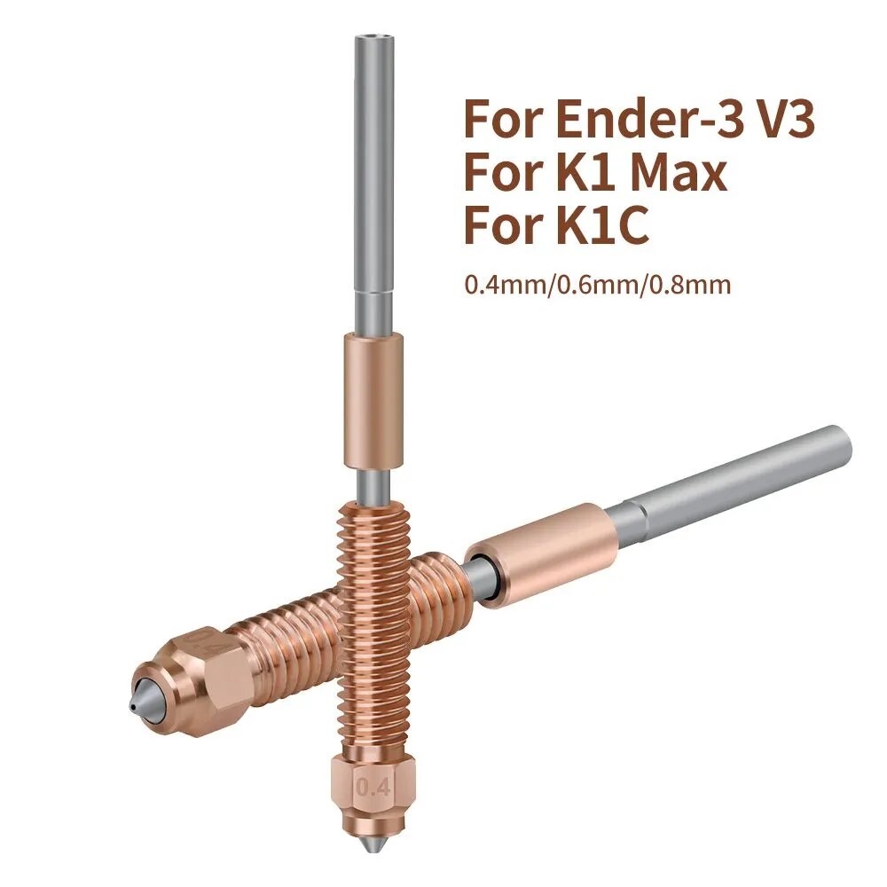 Cопло биметаллическое Unicorn для Creality K1C, K1 MAX, Ender 3 V3 , K1 , KE - 0.8мм . Быстросъемное сопло для 3d