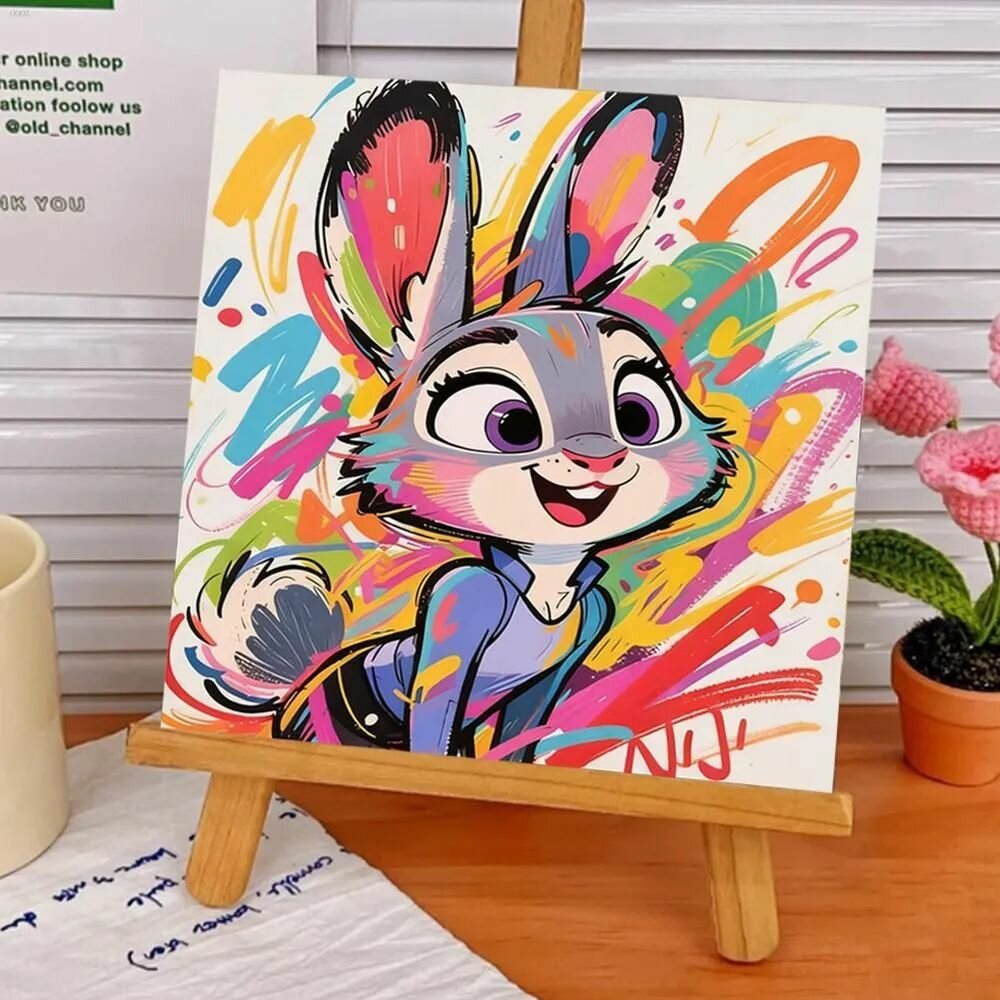 Картина по номерам на холсте с подрамником 20х20, Рождественские подарки для друзей, Зверополис