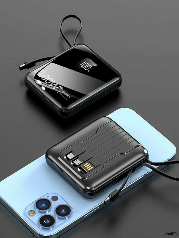 Внешний аккумулятор, 10000 мАч, 100 Вт, черный