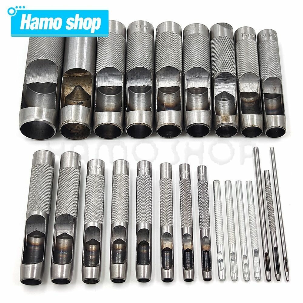 Пробойник и установщик кнопок Alpha 25 mm, ручной инструмент для кожи и пластика, перфорация и точная установка фурнитуры, диаметры отверстий 1-25 мм