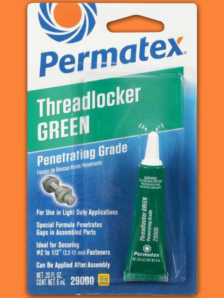 Клей для резьбы Фиксатор резьбы Проникающий анаэробный Зелёный PERMATEX 6мл. 29000