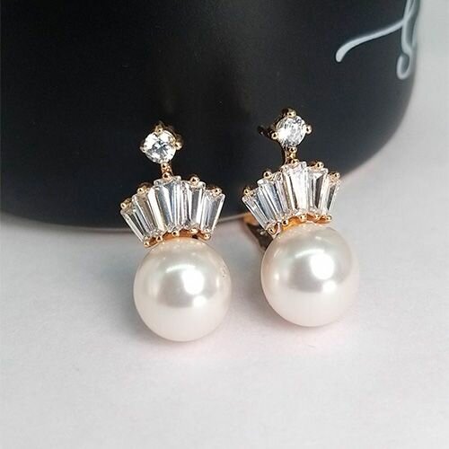 Серьги, жемчуг культивированный