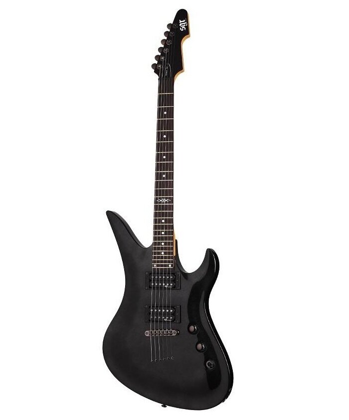 Schecter SGR Avenger MBLK Электрогитара, корпус липа, гриф клен, накладка палисандр, 24 лада, хамбакеры Schecter Diamond Plus, цвет черный