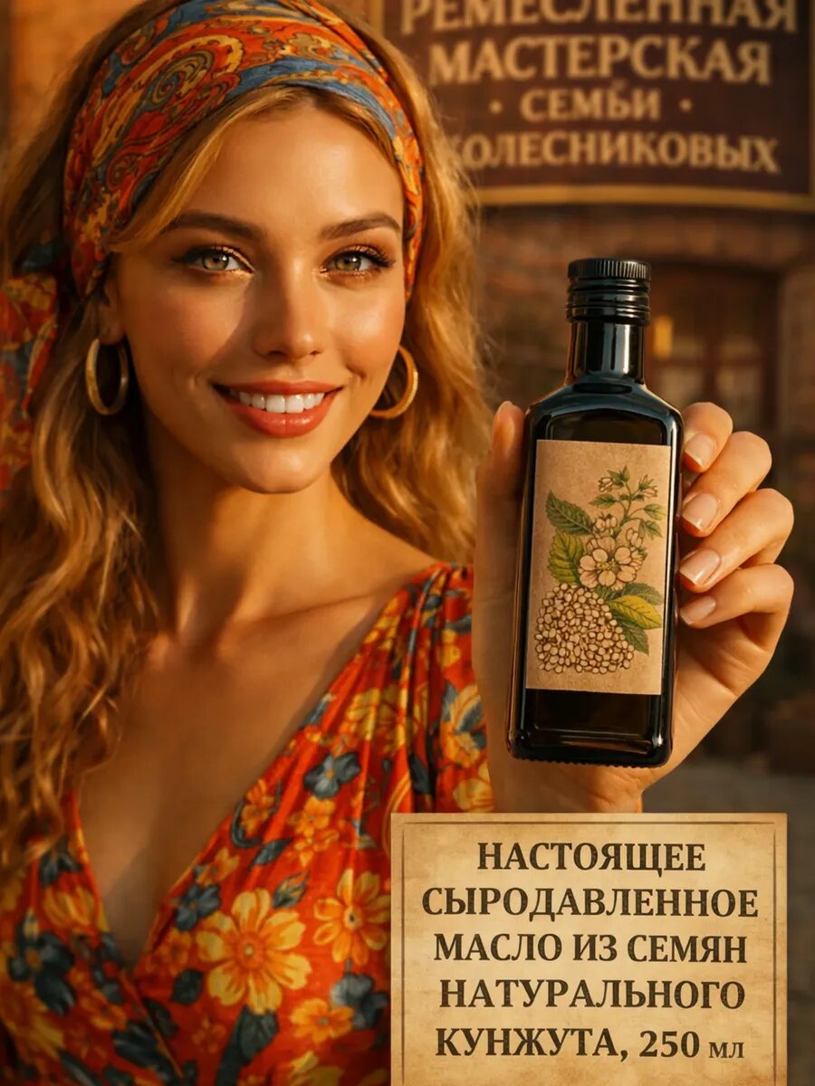 Настоящее сыродавленное масло из семян кунжута - 250 мл.