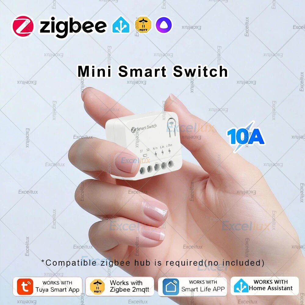 ZigBee мини умный реле выключатель для освещения