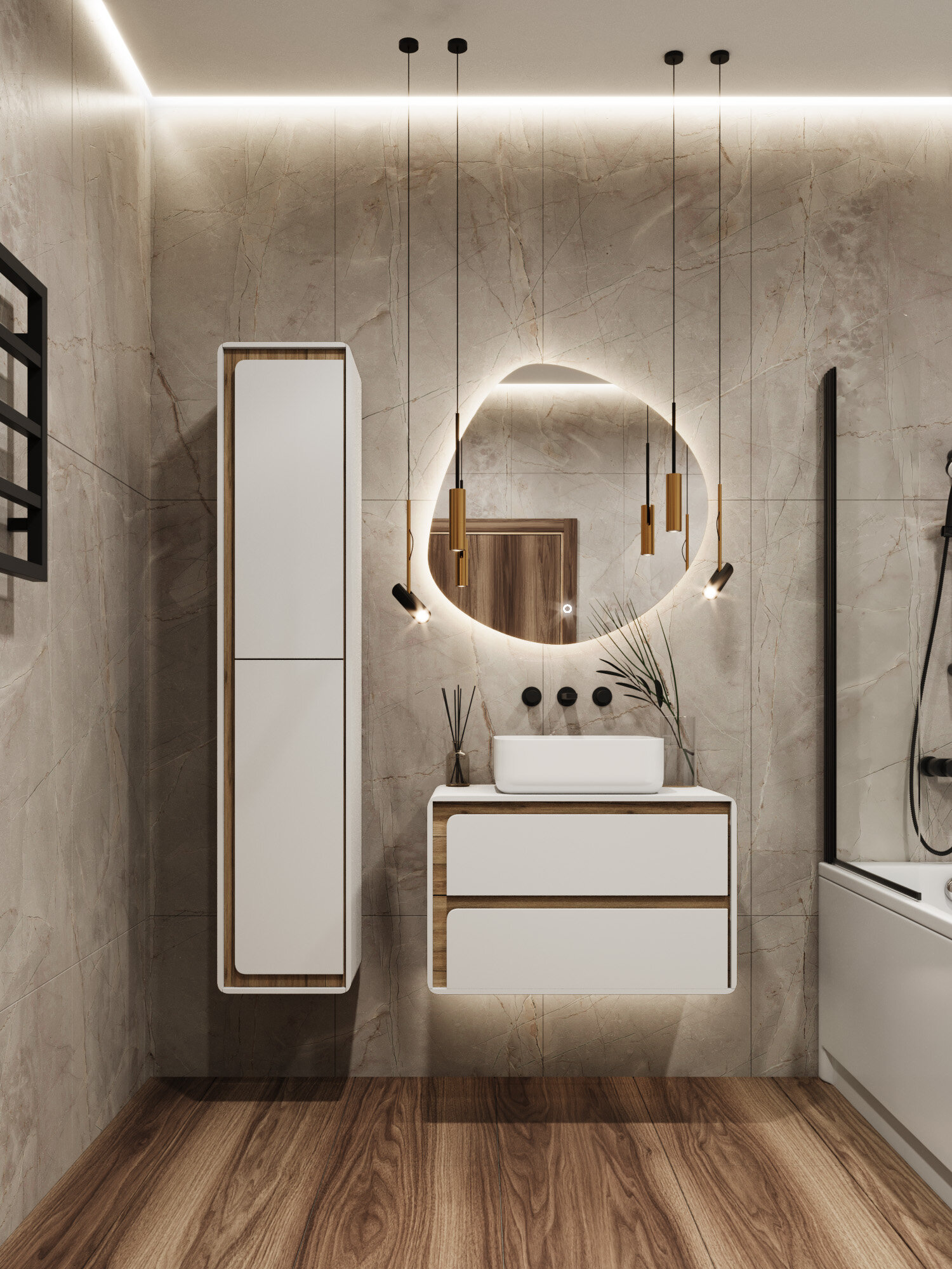 Тумба в Ванную комнату под Раковину VORQUA 60х48х50 см. Белый TYPE006BB