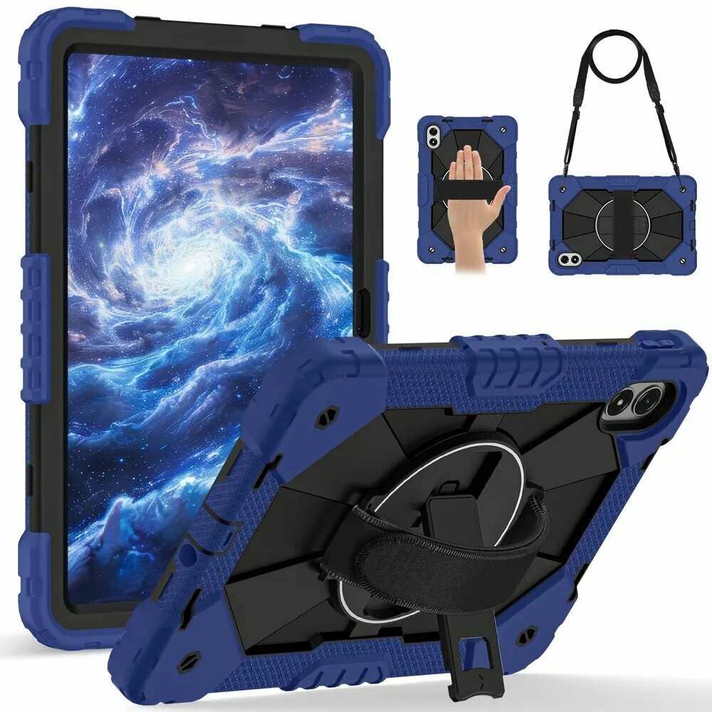 Чехол на Xiaomi Redmi Pad 2 Pro 2025 (12.1")/Сяоми Редми Пад 2 Про 2025, Противоударный чехол для защиты детей с кронштейном и плечевой ремень, Смешанные цвета
